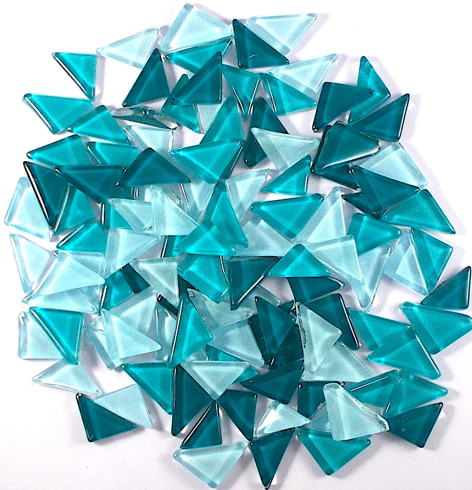 Glossy Triangle Mix Teal | Sai Mosaic Art