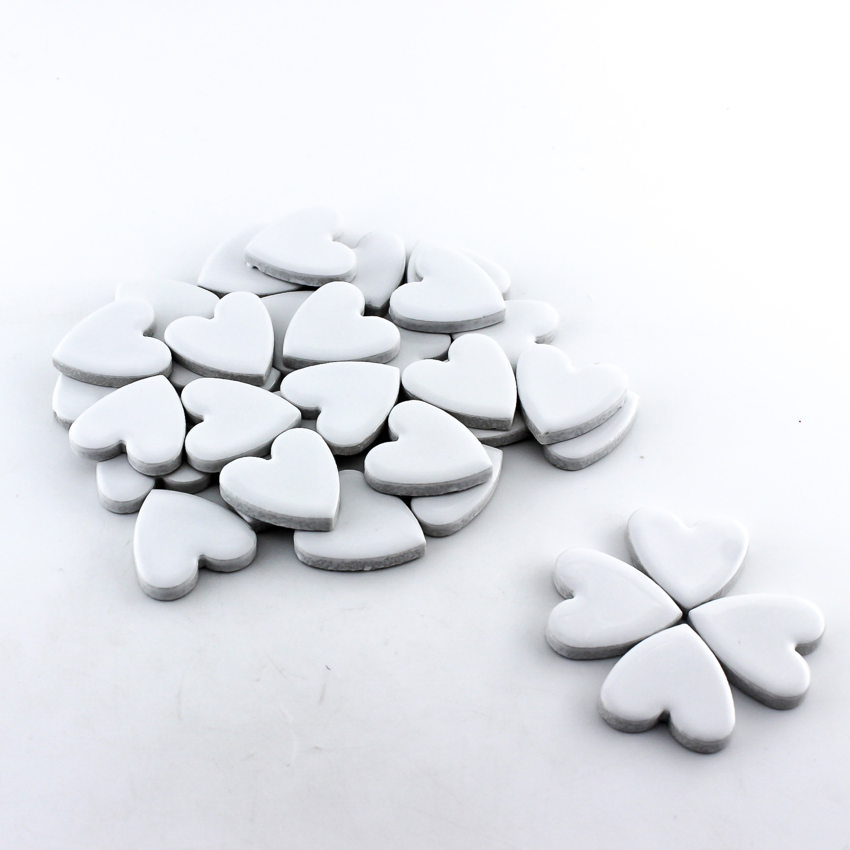 Ceramic Heart White 20B | Sai Mosaic Art